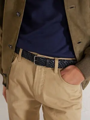 Loro Piana 3cm Braided Leather And Cord Belt