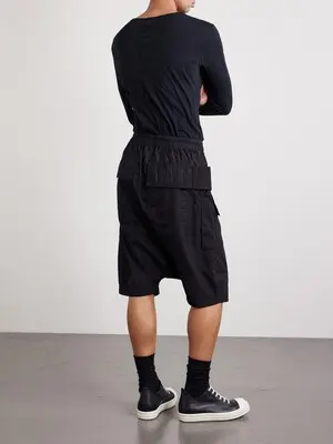 Rick Owens Creatch Pods Straight-leg Cotton Cargo Shorts