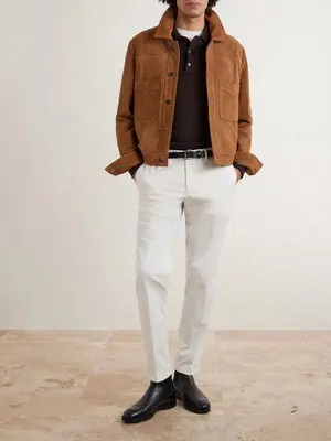 Boglioli Tapered Cotton-blend Trousers - Neutrals