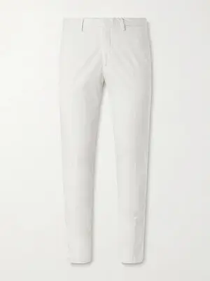 Boglioli Tapered Cotton-blend Trousers - Neutrals
