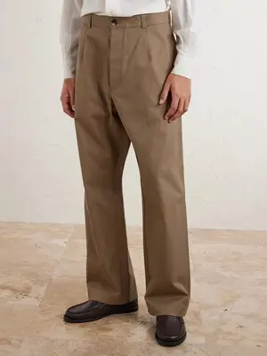Loro Piana Fuji Cleveland Cotton-gabardine Wide-leg Trousers