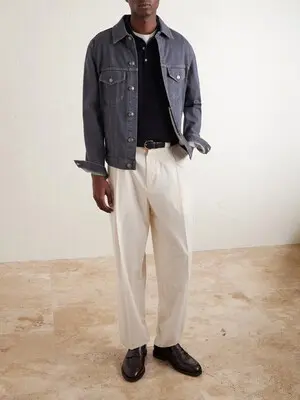 Brunello Cucinelli Straight-leg Pleated Cotton-twill Suit Trousers