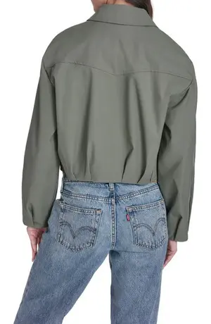 LEVI'S Cropped Bubble Hem Bomber Jacket - Sage