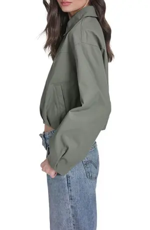 LEVI'S Cropped Bubble Hem Bomber Jacket - Sage
