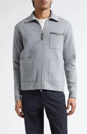 Moncler Wool Milano Stitch Zip Cardigan