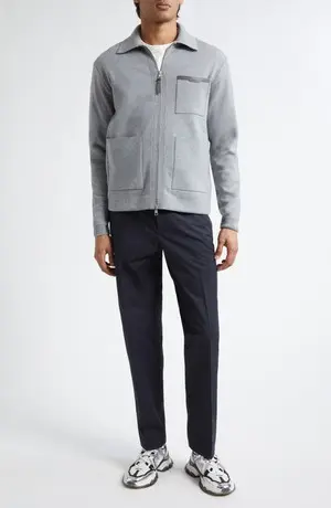 Moncler Wool Milano Stitch Zip Cardigan