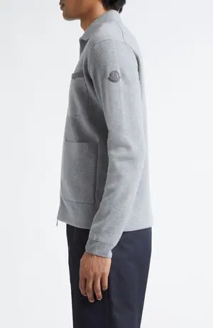 Moncler Wool Milano Stitch Zip Cardigan
