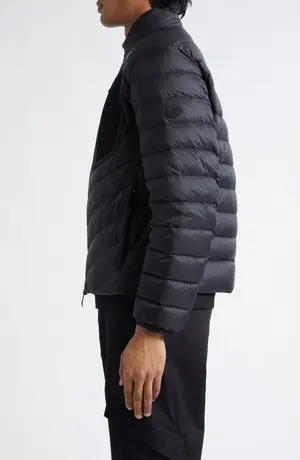 Moncler Mackinac Diagonal Quilted Down Moto Jacket - Black