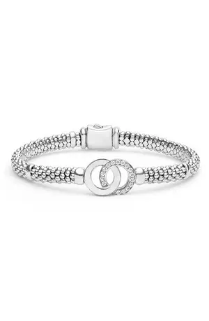 Lagos Signature Caviar Diamond Bracelet - Silver