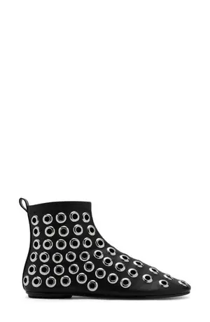 Mango Faux Leather Ankle Boots With Eyelets
