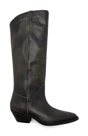 Mango Worn Look Leather Boots
