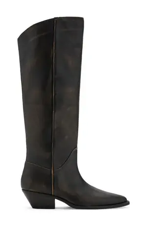 Mango Worn Look Leather Boots
