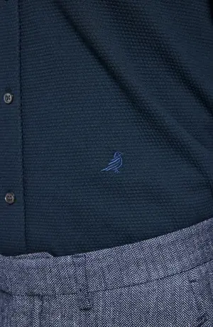 Billy Reid Textured Cotton Button-up Shirt - Carbon Blue