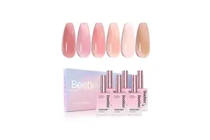 BEETLES Nude Pink Gel Nail Polish Set 6 Colors - Light Pink Jelly