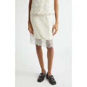WALES BONNER Triumph Beaded Silk Organza Skirt - Ivory