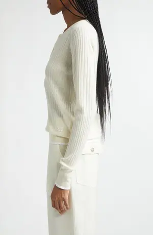 WALES BONNER Nile Merino Wool & Cotton Rib Henley Sweater - Ivory