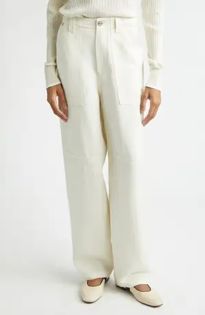 WALES BONNER Hymn High-waist Wide-leg Pants - Ivory