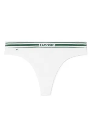 Lacoste Stretch Cotton Jersey Thong - White