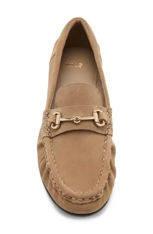 Mango Suede Bit Loafer - Medium Brown