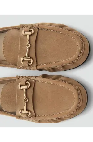 Mango Suede Bit Loafer - Medium Brown