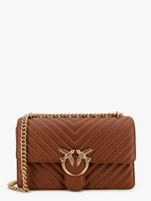 Pinko Love Bag One Quilted Leather Shoulder Bag - Brown