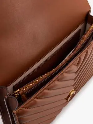 Pinko Love Bag One Quilted Leather Shoulder Bag - Brown