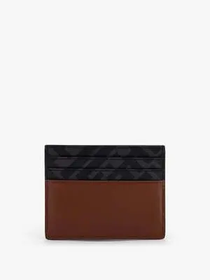 Fendi Leather And Ff Fabric Card Holder
