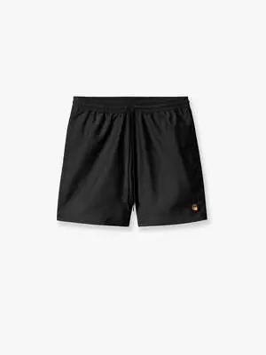 Carhartt Work In Progress Nylon Swim Trunks With Embroidered Logo - Black