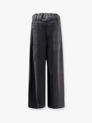 ALYSI Lyocell And Cotton Wide Leg Trousers