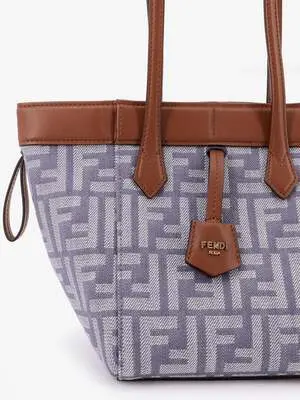 Fendi Origami Mini Ff Jacquard Fabric And Leather Shoulder Bag - Grey