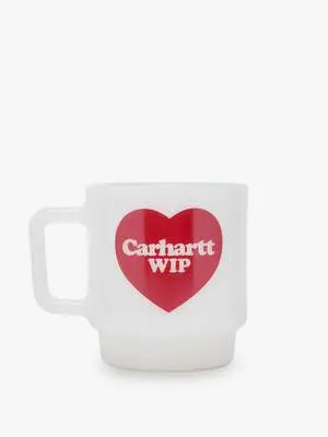 Carhartt Work In Progress Heart Glass Mug - White