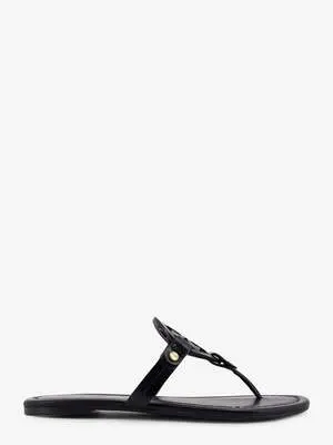 Tory Burch Miller Leather Thong Sandals - Black