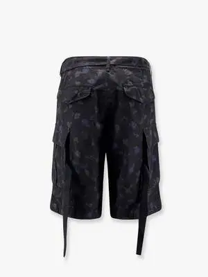 Sacai Printed Cotton Cargo Shorts - Black