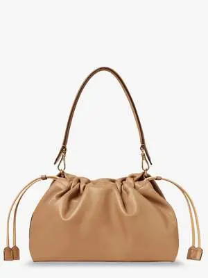 Fendi Mamma Baguette Large Leather Shoulder Bag - Beige