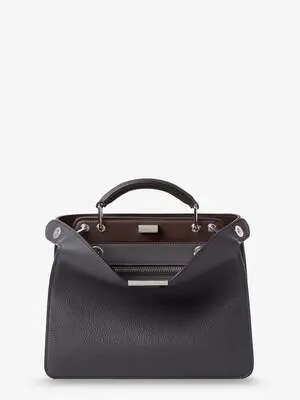 Fendi Peekaboo Iseeu Small Leather Crossbody Bag - Black