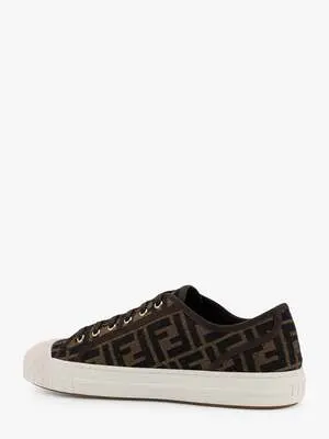 Fendi Domino Ff Jacquard Sneakers - Brown