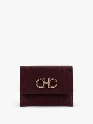 FERRAGAMO Leather Card Holder - Purple
