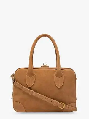 GOLDEN GOOSE Vita Suede Bag - Brown