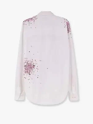 Dries Van Noten Casia Cotton Shirt With Sequin Detail - White