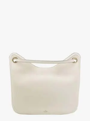 Valentino Garavani Vlogo Signature Chain Leather Shoulder Bag - White