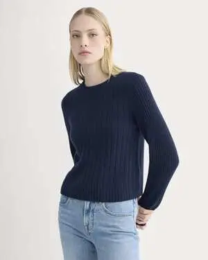 Women's Crew Neck Ribbed Sweaters