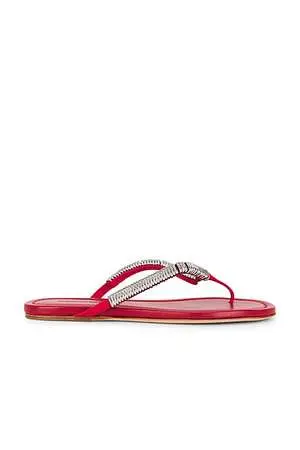 Christopher Esber Frida Pierced Suede Flip Flop - Cherry