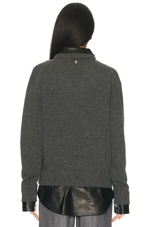 Acne Studios Krispo Sweater With Layered Leather Detail