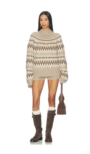 SEROYA Tirza Sweater - Driftwood Fairisle