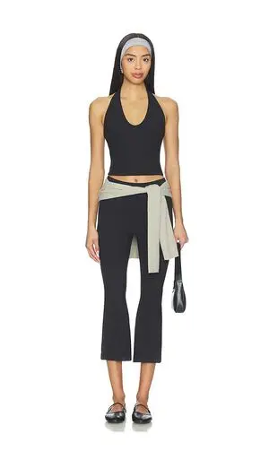 437 Halterneck Cropped Tank Top - Black
