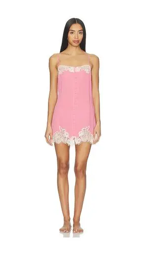 FLEUR DU MAL Juliet Lace Button Slip - Watermelon