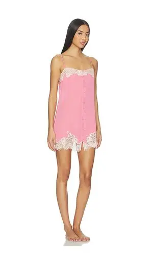 FLEUR DU MAL Juliet Lace Button Slip - Watermelon