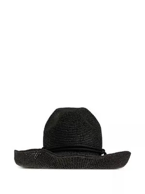 Emporio Armani Natural Paper Cord Sun Hat - Black