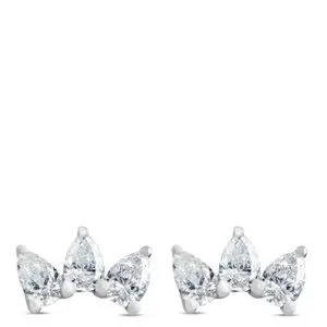 Benbridge Triple Pear Diamond Stud Earrings - Wg
