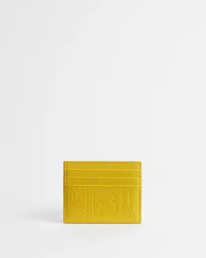 Dior Card Holder - Yellow Dior Gravity Smooth Leather